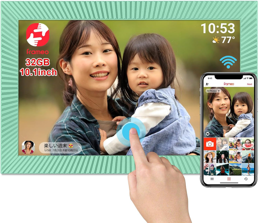 Frameo 10.1 インチ 32GB WiFi デジタルフォトフレーム – Moonka